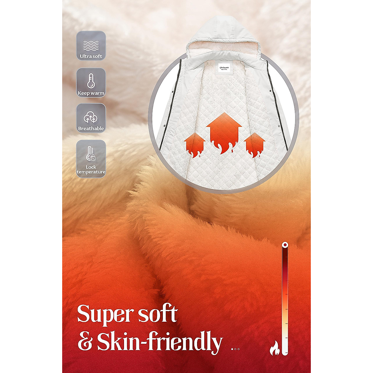 Chrisuno Women's Long Bubble Coat Faux Fur Padded Winter Parka Puffy Warm Jacket With Detachable Hood White M