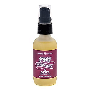 Zingari Man The Gent Beard Elixir - Argan Beard Oil for Men - Natural Jojoba Oil, Bayberry Fruit Wax, Fragrance - Gifts for Boyfriend, Dad - Glass Bottle with Pump (2oz)