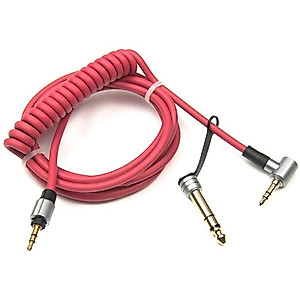 3.5mm &6.5mm Aux Cable Replacement Auxiliary Extension Cord Compatible with Beats by Dr Dre Headphones Solo Studio Pro Detox Wireless Mixr Executive Headset (Red)