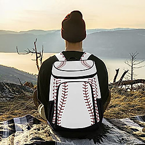 xigua Sport Stripe Baseball Cooler Backpack Leakproof Large Capacity Insulated Backpack Cooler Bag Lunch Bag for Work/Hiking/Camping/Beach/Fishing