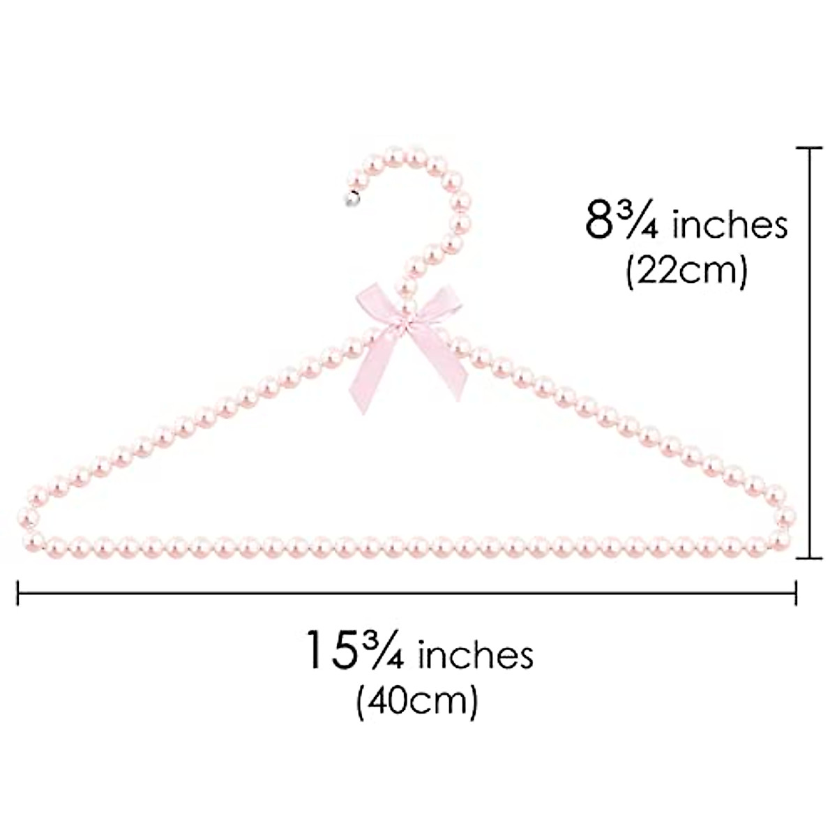 Linkidea 20 Pack Faux Pearl Beaded Clothes Hangers Bulk Pack, Wholesale Multi-Pack Elegant Clothes Dress Wedding Shop Pants Hanger, Closet Coat Storage Organizer Standard Hangers (Pink)