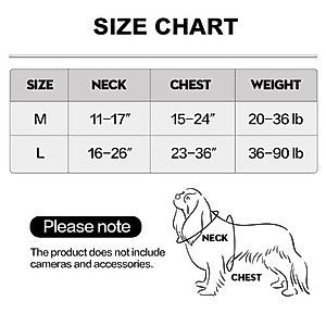 RultSng Pet Dog Harness,Chest Strap Shoulder for Sports Action Camera Fixed Shoulder Strap, Chest Harness Mount Adjustable Chest Strap Belt for Travel Action Cameras Accessories (Size : M)