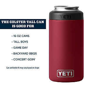 YETI Rambler 16 oz. Colster Tall Can Insulator for Tallboys & 16 oz. Cans, Harvest Red