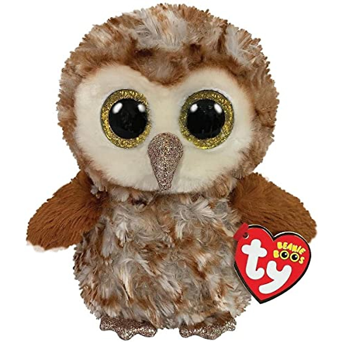 TY T36326 Percy BARN OWL-Beanie BOOS, Multicolored, 15 Cm