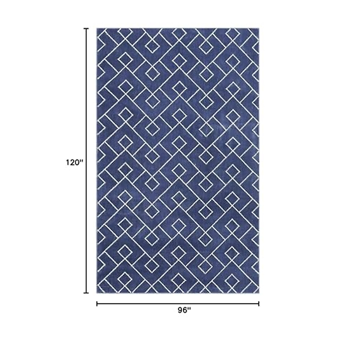 COZYLOOM 8x10 Modern Geometric Shag Rugs for Living Room Ultra Plush Diamonds Textured Area Rug Thick Fluffy Throw Carpet Boho Indoor Non-Slip Area Rug for Bedroom Home Office Floor Decor Navy