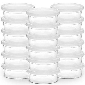 Deli Food Containers with Lids - 8 oz 60 Sets- Ideal for Food, Snacks, Takeout, Meal Prep - 1 Cup Small Durable Clear Containers for Food - Stackable and Durable, Freezer, Dishwasher & Microwave Safe