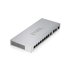 Zyxel 12-Port Multi-Gigabit Ethernet Unmanaged Switch | 2 x 2.5G | 2 x 10G SFP+ Fiber | 8 x GbE Ports | Plug & Play | Desktop or Wall-Mount | Ethernet Splitter | Limited XGS1010-12