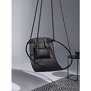 Mern Living Hanging Chair - Handmade Modern Hammock Chair, Hanging Chair for Bedroom, Indoor & Outdoor Patio Swing, Steel & Double Layer Faux Leather, Easy 3-Step Setup 275 lbs Capacity |