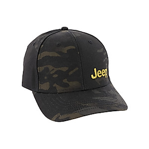 Jeep Text Logo Low Profile Trucker Hat Black Camo/Green Hat