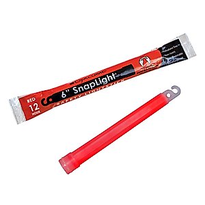 Cyalume SnapLight Red Light Sticks – 6 Inch Industrial Grade, High Intensity Glow Sticks with 12 Hour Duration (Pack of 500)