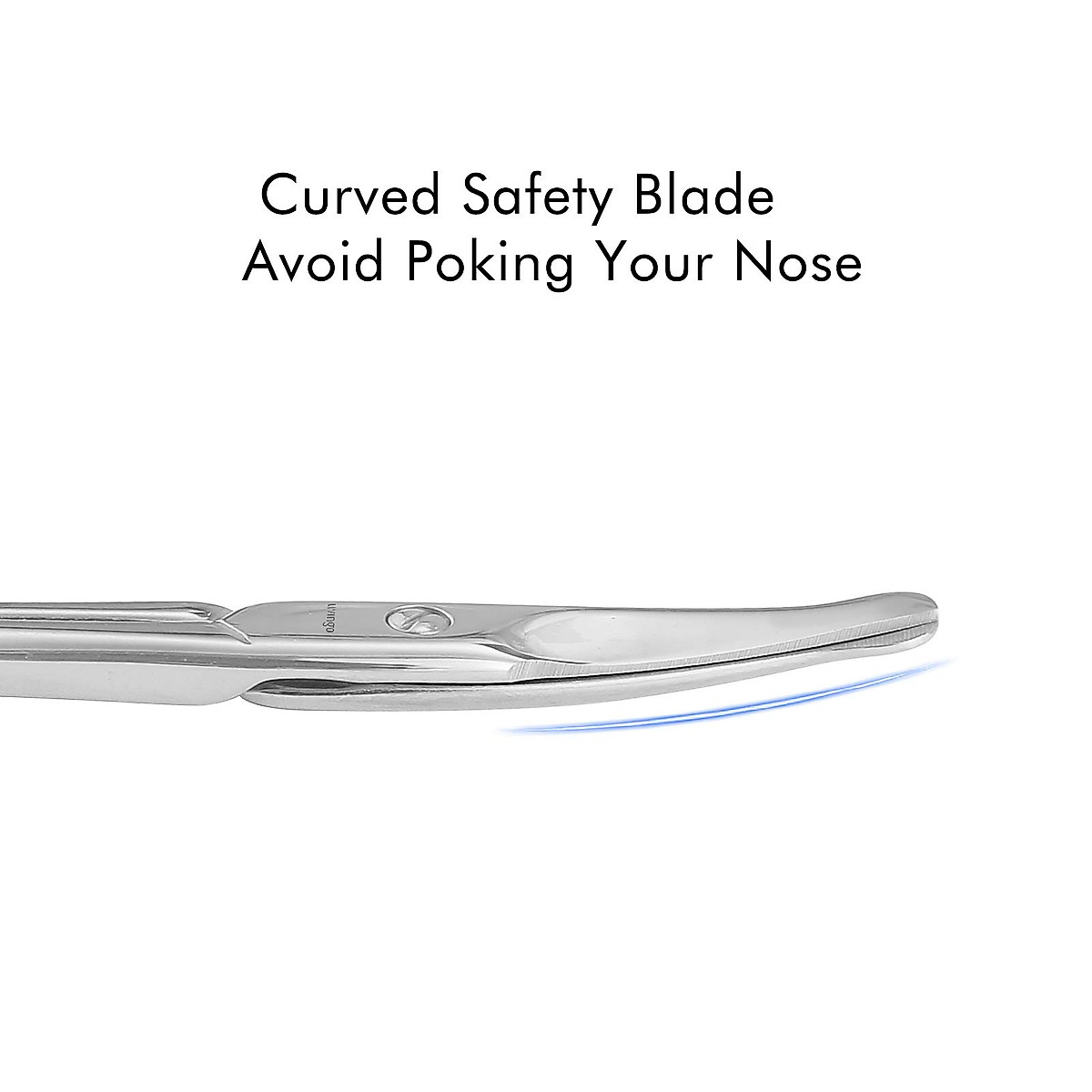 LIVINGO 3.75" Rounded Curved Nose Hair Scissors, Premium Stainless Steel Safety Small Blades Use for Manicure Cuticle Trimming Facial Hair, Eyebrow, Dry Skin