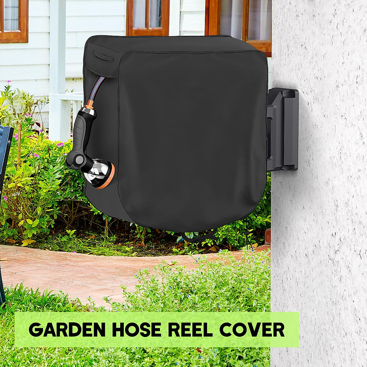 Leefasy Garden Hose Reel Cover Protective Cover Sun Protection Lightweight, Waterproof Garden Hose and Reel Portable Retractable Hose Reel Cover