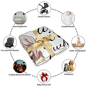 Anime Girl Just A Girl Who Loves Anime Blanket Throw, Flannel Fleece Microfiber Lightweight Soft Cozy Luxury for All Season in Home Bed Sofa Chairs Dorm 50"x40" Blanket for Kids