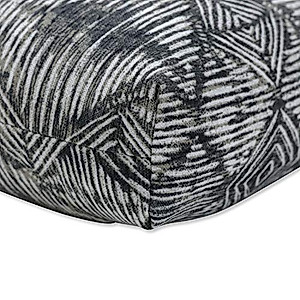 Pillow Perfect Outdoor | Indoor Nesco Stone Reversible Chair Pad (Set of 2), 15.5 X 16 X 4, Black