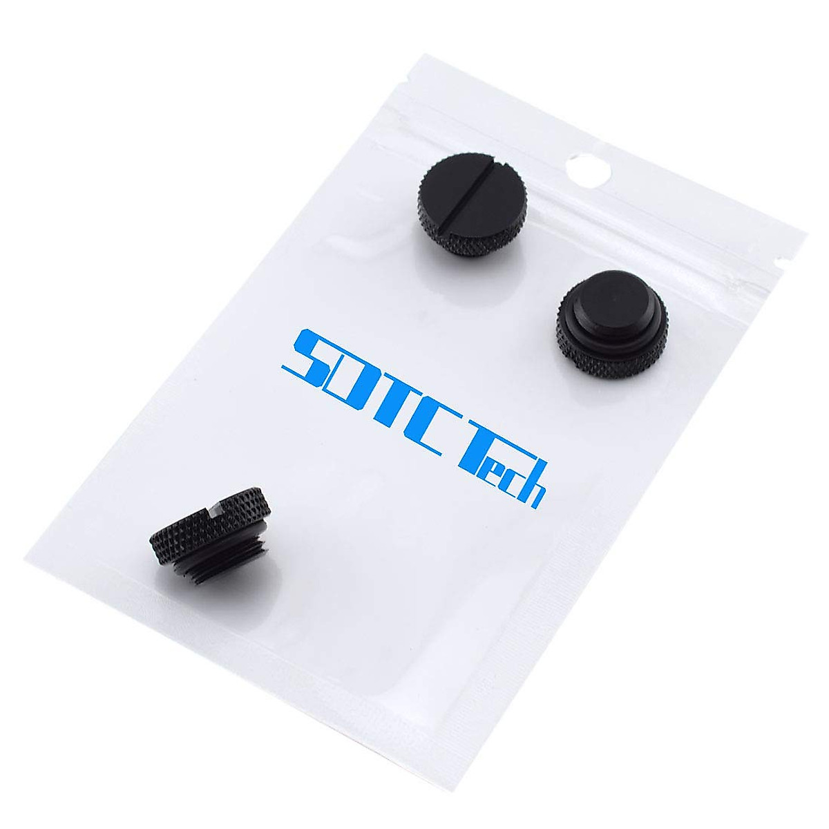 SDTC Tech 6 Pack G1/4" Plug Fitting with O-Ring for PC Water Cooling Systems, Black