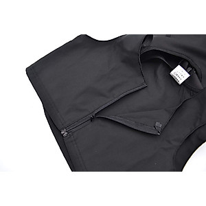 BaronHong Women Lesbian Tomboy Zip Up Chest Binder Quick-Drying Swimwear Vest Tank Top+Swimming Pants(Black,S)