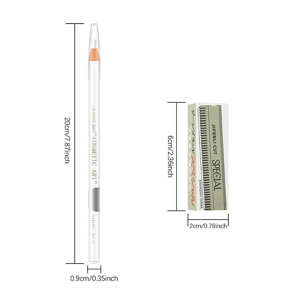 Ownest 3 Pcs Microblading White Eyeliner Eyebrow Pencil,Smooth Draw Eyeliner Eyebrow Peel-off Pencil Waterproof Marker Eye Liner Eyebrow Pencil Permanent Makeup,with 10 Eyebrow Trimming Blade