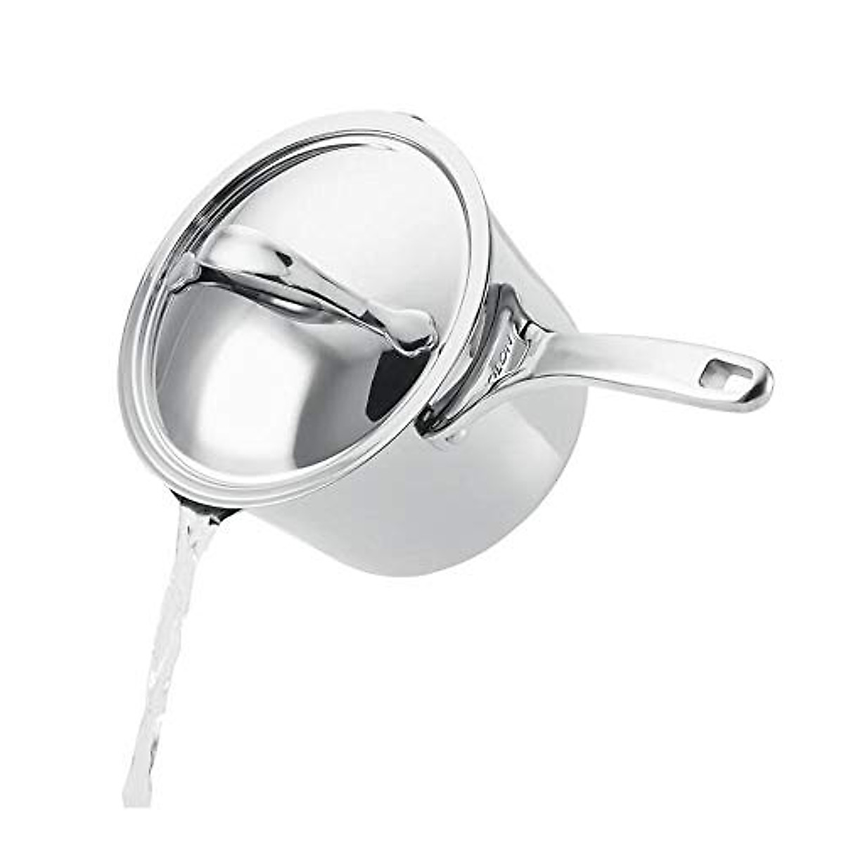 Anolon 77448 Nouvelle Stainless Steel Sauce Pan/Saucepan with Straining and Lid, 3.5 Quart, Silver