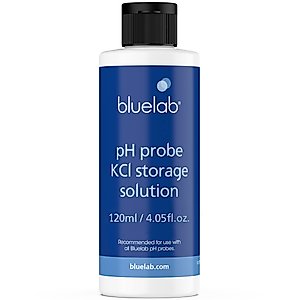 Bluelab STSOL120 KCL Storage Solution 120ml pH Probe and Pen, Maintain Meters Used for Water, Soil, and Hydroponic System or Indoor Plant Grow White