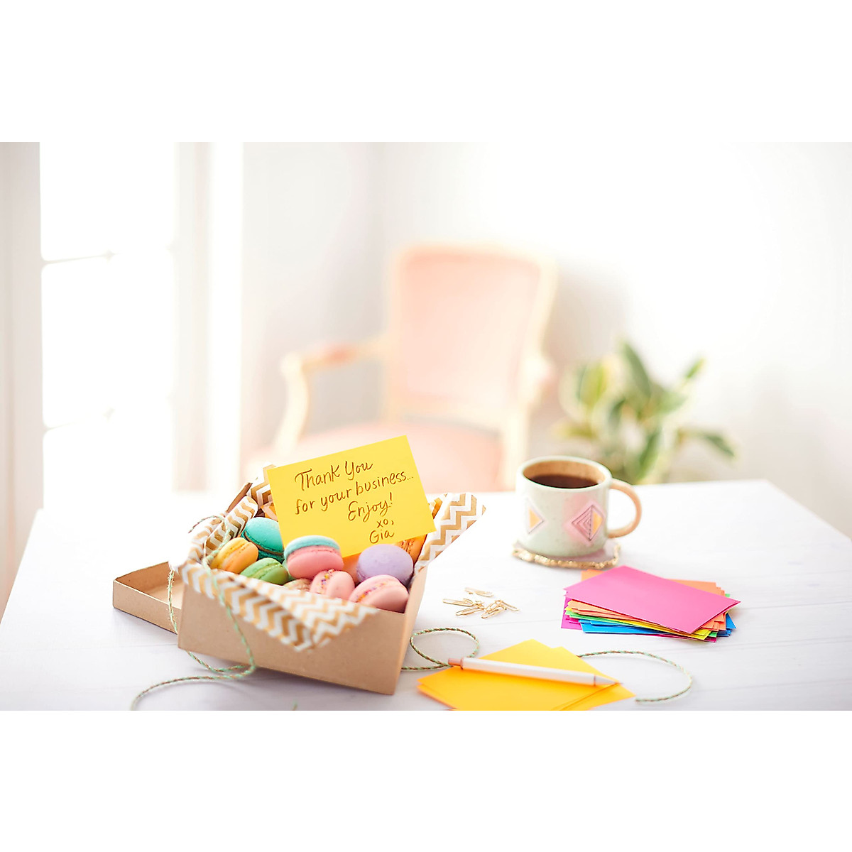 American Greetings Single Panel Blank Cards with Envelopes, Rainbow Colors (200-Count)