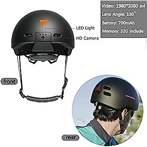 Smart Bike Helmet for Adult, Helmet with Camera(32GB TF Card Included), Helmet Video Recorder with Security Lights for Safe Riding，Motorcycle Helmet，tachograph