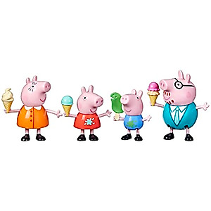 Peppa Pig Family Ice Cream Adventure - 4-Pack Toy Figures with Treats, Ages 3+