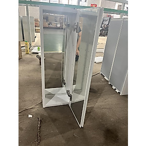 Generic 30x10 inch White Medicine Cabinet with Storage Aluminum Bathroom Medicine Cabinets Mirror Adjustable Glass Shelves Right Open