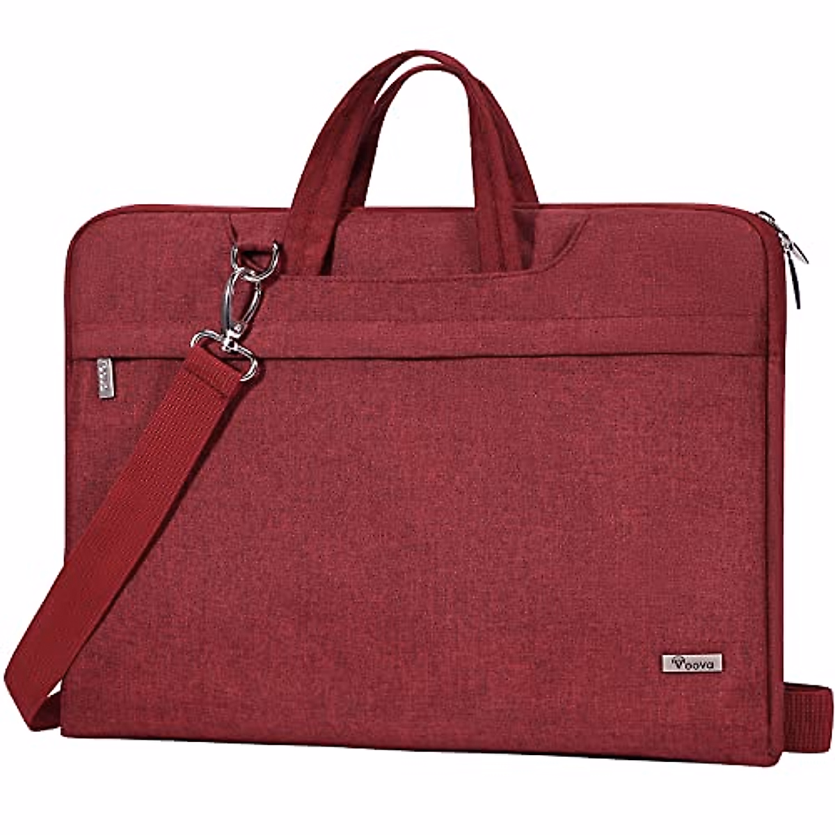 Voova Laptop Bag,17 17.3 Inch Laptop Sleeve Carrying Case Slim Computer Messenger Shoulder Briefcase with Strap Compatible with MacBook Pro/New Razer Blade Pro 17 Dell Asus Acer Hp Notebook,Wine Red