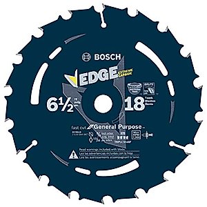 BOSCH DCB618 6-1/2 In. 18 Tooth Daredevil Portable Saw Blade Corded/Cordless Fast Cut, Blue