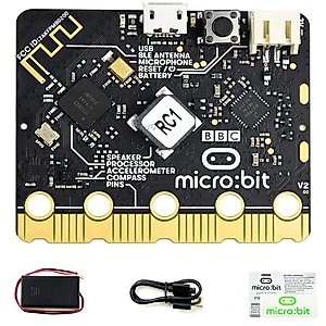 for Micro:bit V2 Go Kit Pocket-Sized BBC Built-in Speaker and Microphone Upgraded Processor ARM Cortex-M4 2.4G Radio/BLE Bluetooth 5.0 Touch Sensitive Logo @XYGStudy