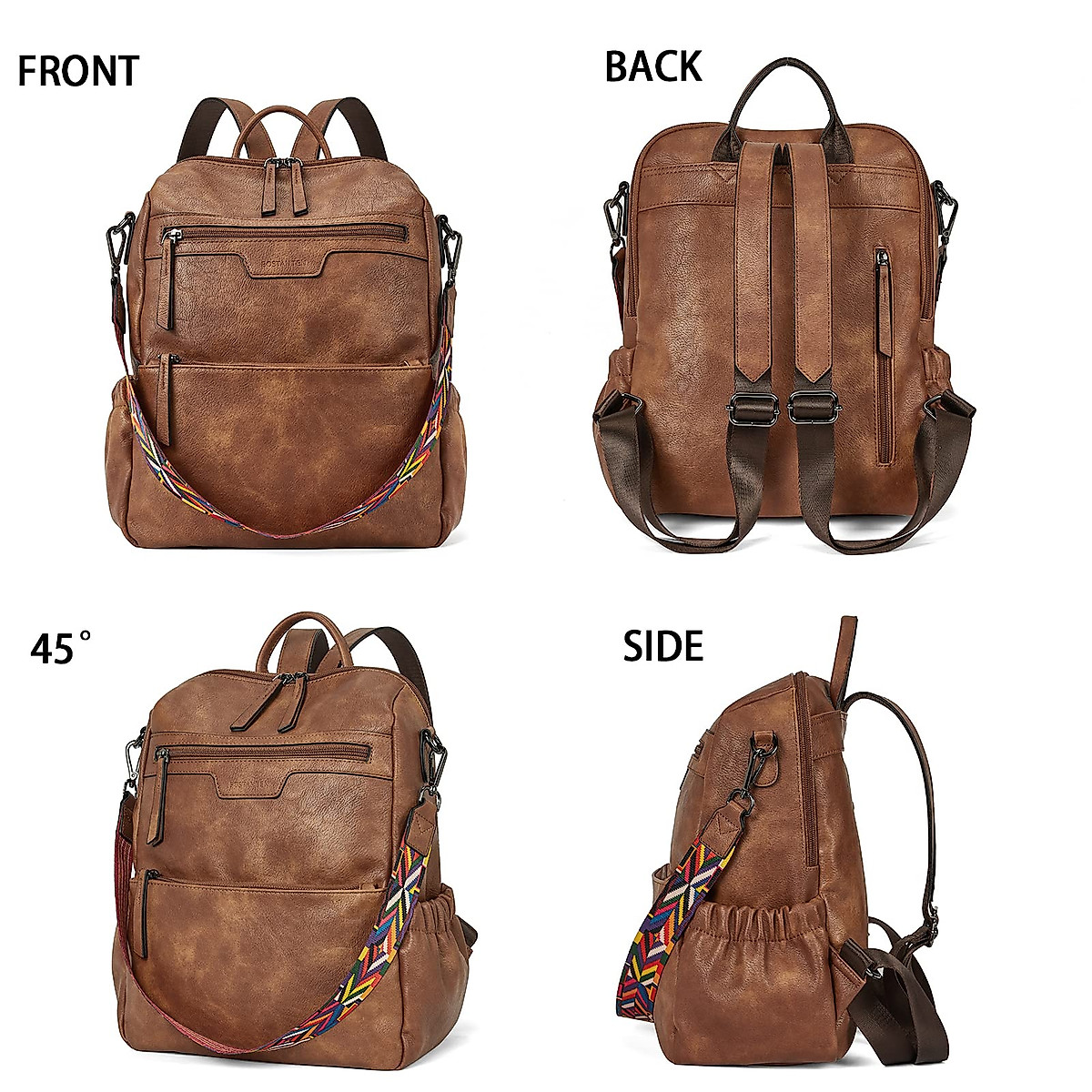 BOSTANTEN Leather Small Crossbody Bags＆Backpack Purse for Women Fashion Travel Backpacks