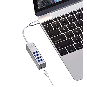 Blucoil USB-C Mini Hub with 1 x Micro-USB and 4 x USB 3.0 Expansion Ports - Compatible with Apple MacBook/MacBook Pro/iMac/iMac Pro, Google Pixel Chromebook, Samsung, Windows, Linux PC, and More