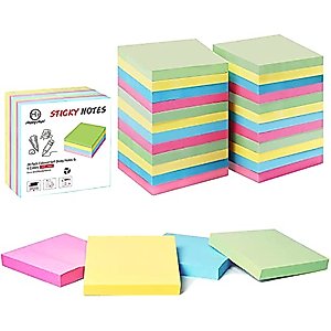 Sticky Notes 3x3 Inches Bulk 28 Pack 2800 Sheets Colored Self-Stick Pads, 100 Sheets/Pad, 4 Bright Colors (Yellow, Green, Pink, Blue) for Office Supplies, School, Home