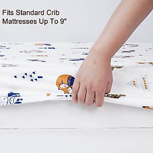 PHF Soft Mini Crib Sheet Set, 2 Pack Silky Comfy Pack N Play Sheets for Boys Girls, Universal Fit for Pack N Play, Playard and Mini Crib Mattresses, Woodland