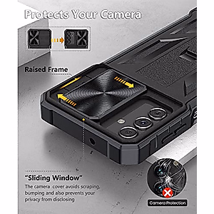 Case for Samsung Galaxy A13 5G: Military Grade Drop Proof Protection Rugged Protective A13 5G/4G Phone Cover with Belt Clip Holster Kickstand & Slide - Shockproof TPU Matte Textured Bumper - Black