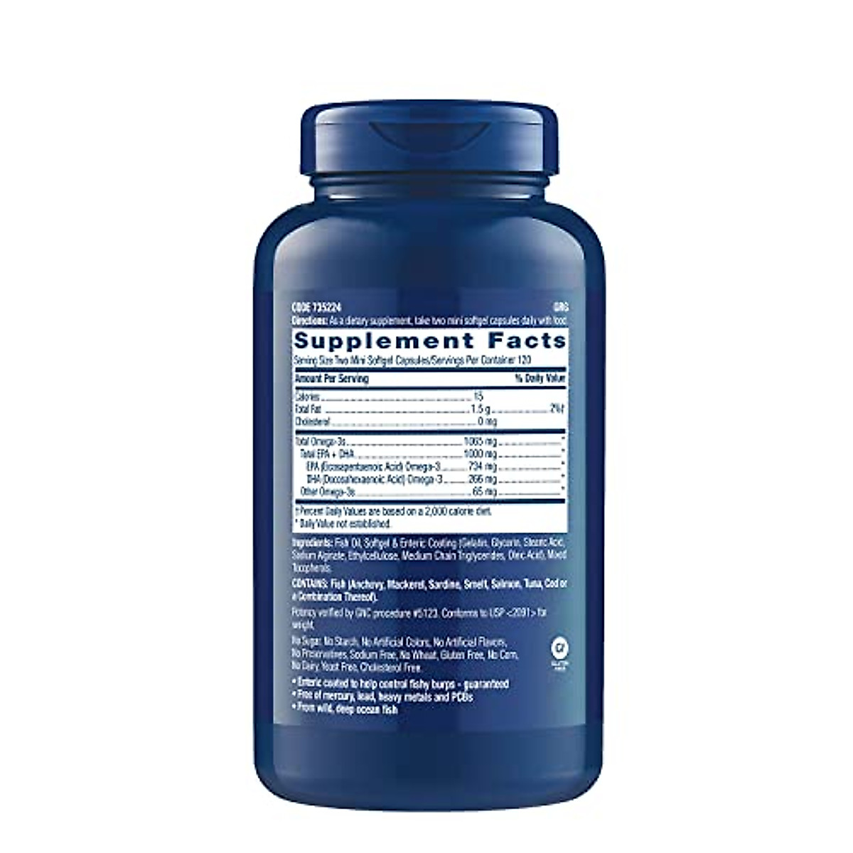 GNC Triple Strength Fish Oil Mini's |Omega-3 Heart, Brain, Joint & Eye Support with Triglyceride EPA & DHA | Non-GMO Gluten Free | 240 Mini Softgels