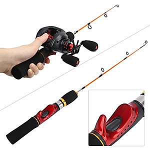 30.5cm/12in Ice Fishing Rod Trout, Telescopic Fishing Rods, Fishing Poles Ugly Stick with 2 Sections for Spinning Fishing Rod
