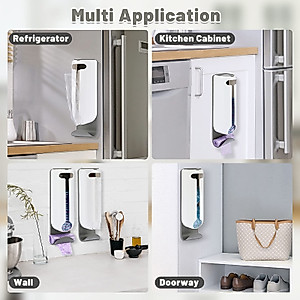 Sumnacon Plastic Bag Holder Wall Mount Grocery Bag Holder with with Adhesive, Lightweight Plastic Bag Holders for Grocery Bags, Practical Plastic Bag Dispenser for Kitchen Pantry Cabinet Closet RV