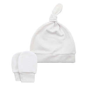Baby Boy Hat and Mitten Set Baby Beanie for Boys Knot Newborn Hat Infant Caps Baby Accessories Fall Winter 0-6 Months 4 Pack A