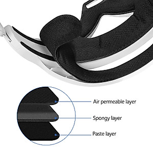 MASiKEN K6 Adjustable Replace Elite Head Strap for Oculus Quest 2, Enhanced Support and Comfort Head Pad Cushion,Reduce Head Pressure,Optimize Interface Fillet and Headstock Angle (White)