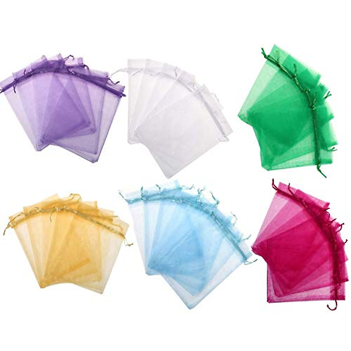 120PCS Organza Drawstring Gift Bag Pouch Wrap for Party/Game/Wedding/Christmas, Candy Pouch (120 Pcs-8x12")