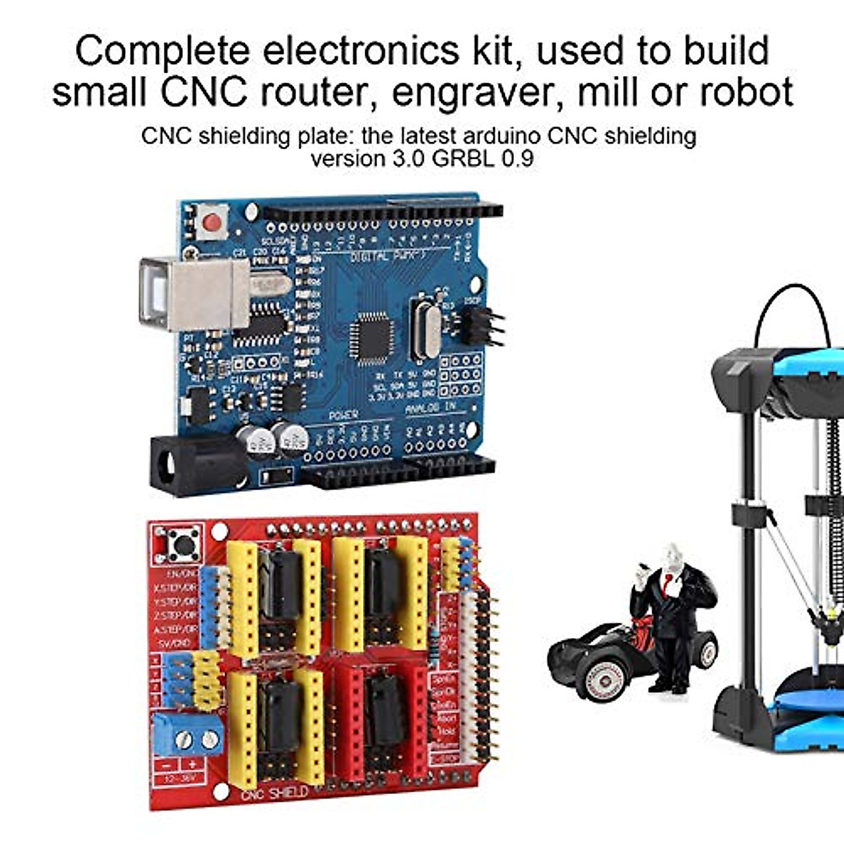 USB Interface Practical High Quality CNC Shield Stepper Driver, Compatible Expansion Board Kit, for