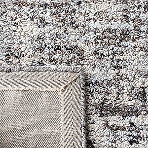 SAFAVIEH Abstract Collection 6' x 9' Grey/Beige ABT623F Handmade Premium Wool & Viscose Area Rug