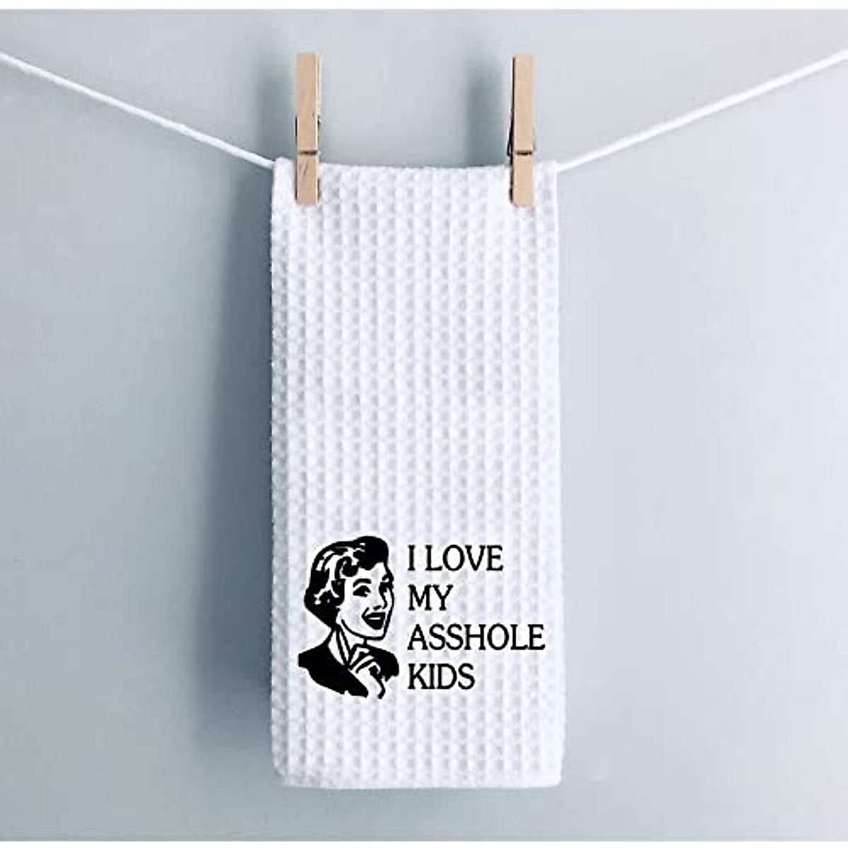 WCGXKO Funny Inappropriate Kitchen Towels Bitch I Love My Asshole Kids Cute Housewarming Gift Novelty Dish Towel (Asshole Kids)
