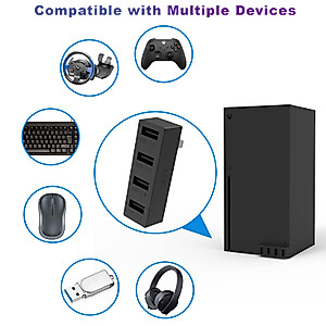 JZW-Shop 4 Ports USB Hub 2.0 for Xbox Series X/S, High Speed USB Hub Splitter Expansion Adapter Compatible with Xbox Series X/S Console