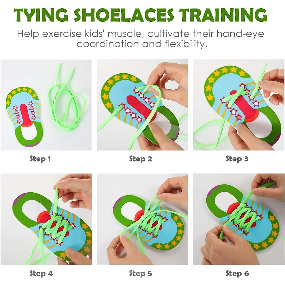 NUOBESTY Shoelace Threading Teaching Toys Learn to Tie Shoelaces Toys Early Educational Toys for Kids Toddlers