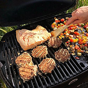 DELSbbq 7584 Cast Iron Grates and 65032 Grill Burner for Weber Q300 Q320 Q3000 Q3200 57060001 586002 Gas Grills, Replacement Parts for Weber 7646, 65032