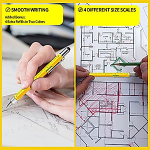 Gadgets for Men Dad-6-IN-1 Multitool Pen, Pen Tool Gifts Ideas for Men Women, Stocking Stuffers Stylus,Ruler,Level,Screwdriver,Ballpoint Pen Pack1