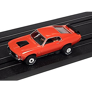 Auto World Thunderjet OK Used Cars 1970 Ford Mustang Boss 429 (Orange) HO Scale Slot Car