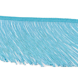 Heartwish268 Fringe Trim Lace Polyerter Fibre Tassel 6inch Wide 10 Yards Long for Clothes Accessories Latin Wedding Dress DIY Lamp Shade Decoration Black White Red(Lake Blue)-L8